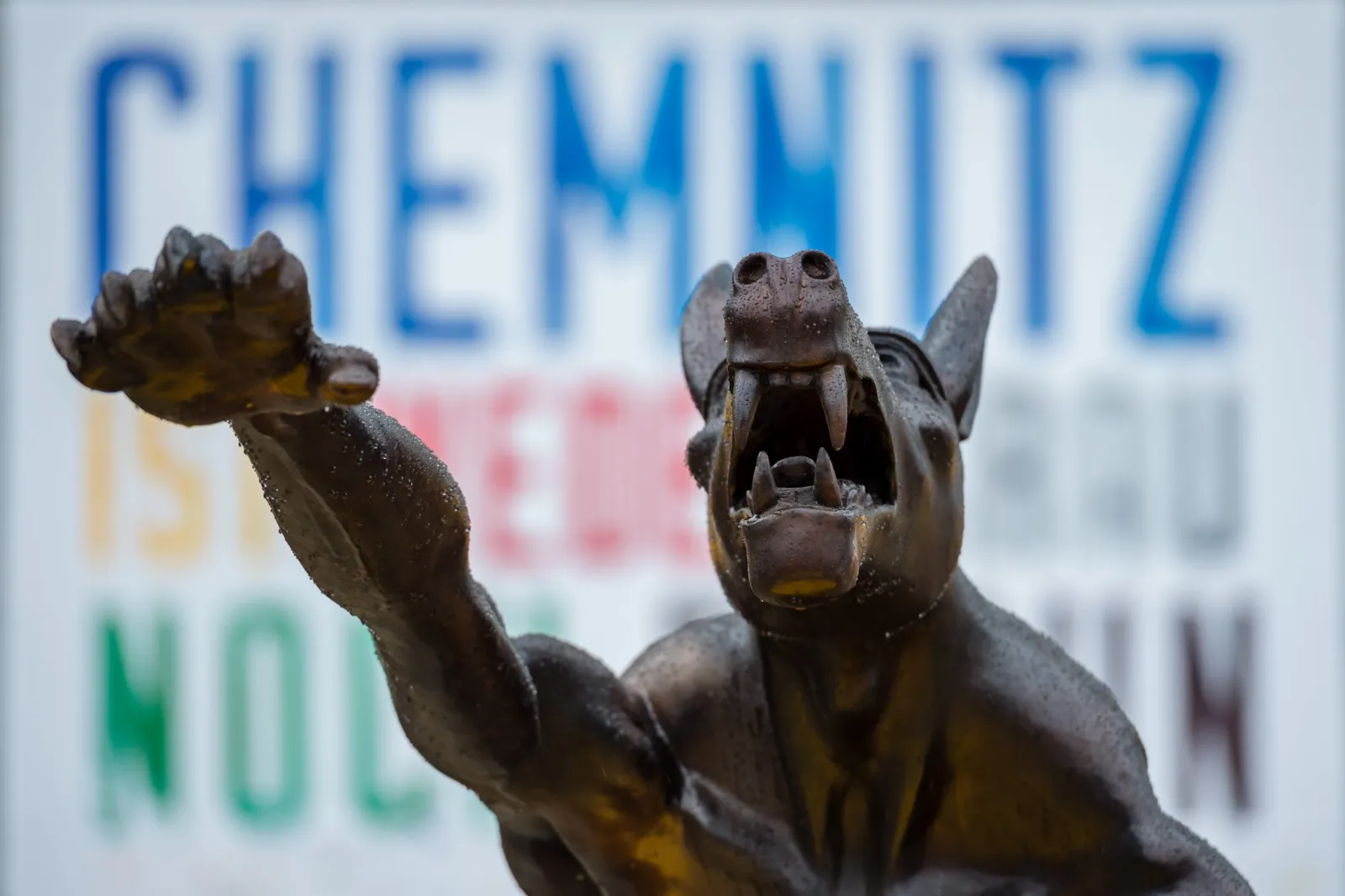 Nazi Saluting Wolf Statues Placed in Protest of ‘Increasing Hatred ...