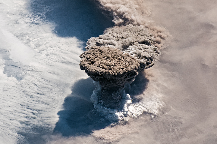 NASA Captures Spectacular Images of Raikoke Volcano Spewing Ash Into ...