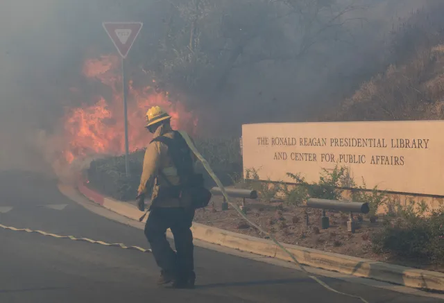 As Easy Fire Approaches Reagan Library, Grass-Eating Goats Could Be Key ...