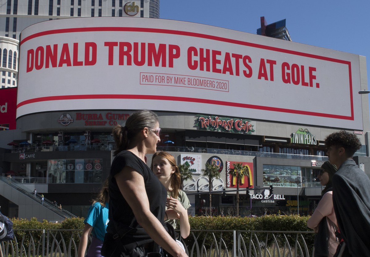 Mike Bloomberg Sponsors ‘Trump Cheats at Golf’ Billboard in Las Vegas ...