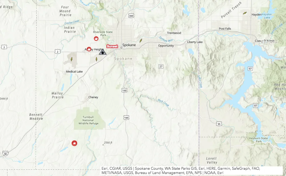Washington Wildfire Map Update As 4 Fires In Spokane County Spark