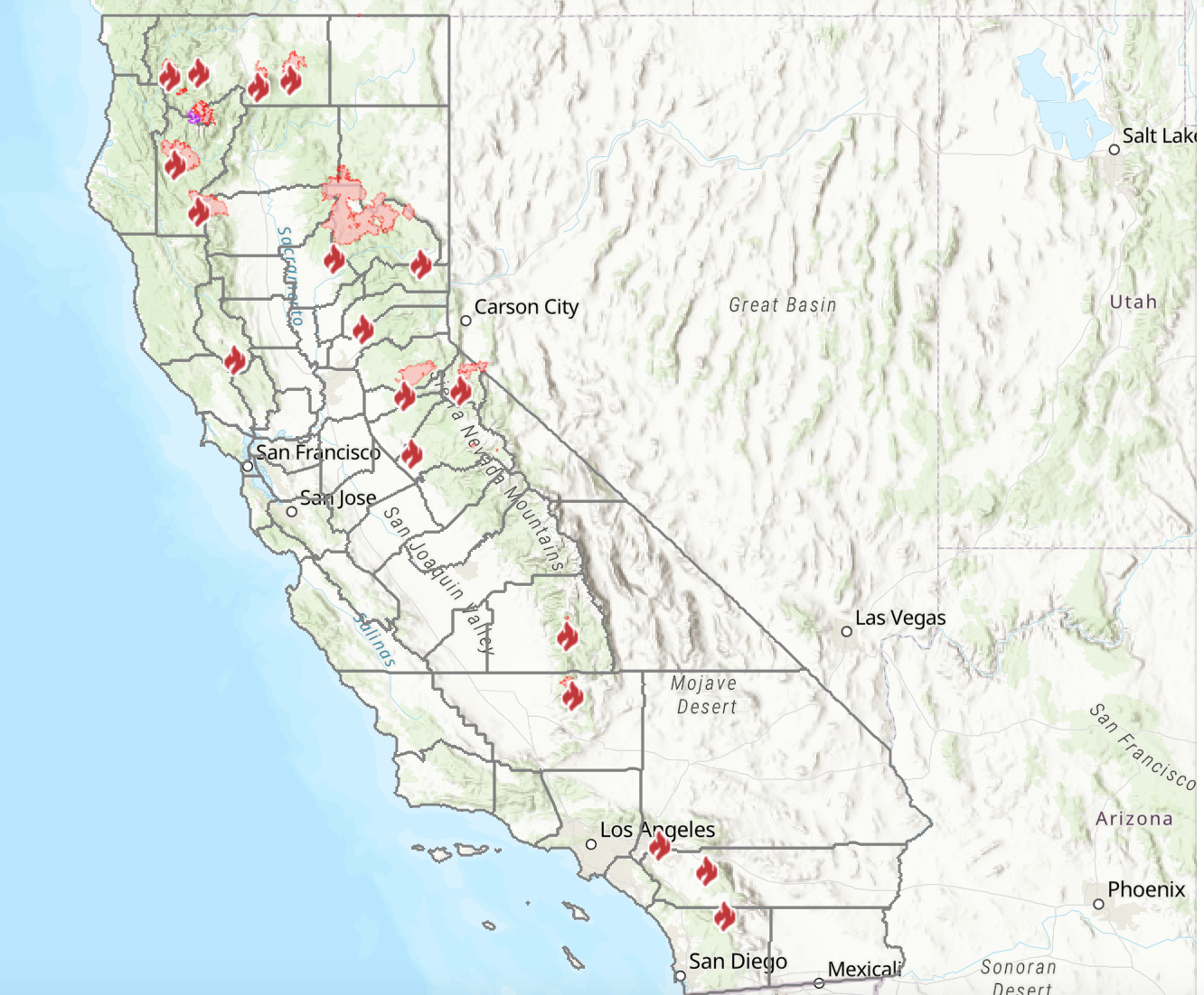 Map California Fires Current