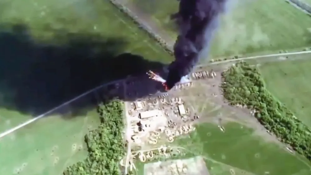 Fiery Explosions as Huge Russian Base in Ukraine Blitzed With Rocket ...