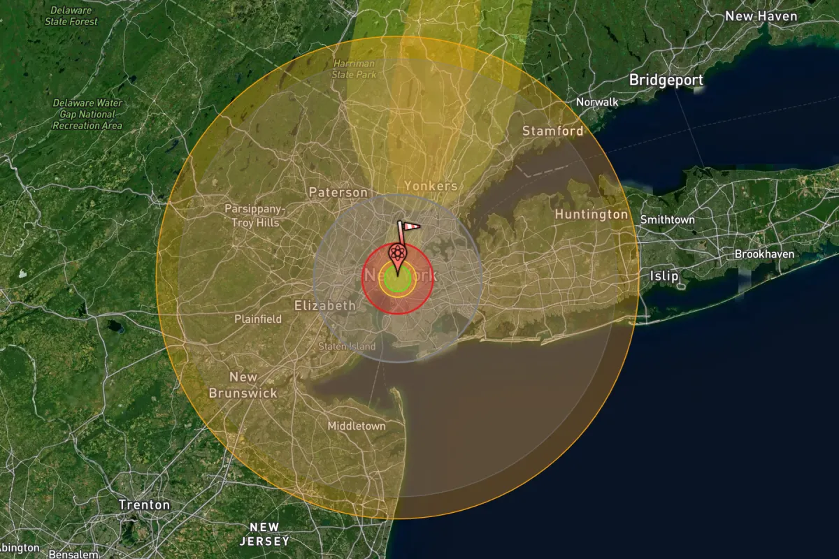 Nuclear Bomb Blast Map Shows What Would Happen if One Detonated Near ...