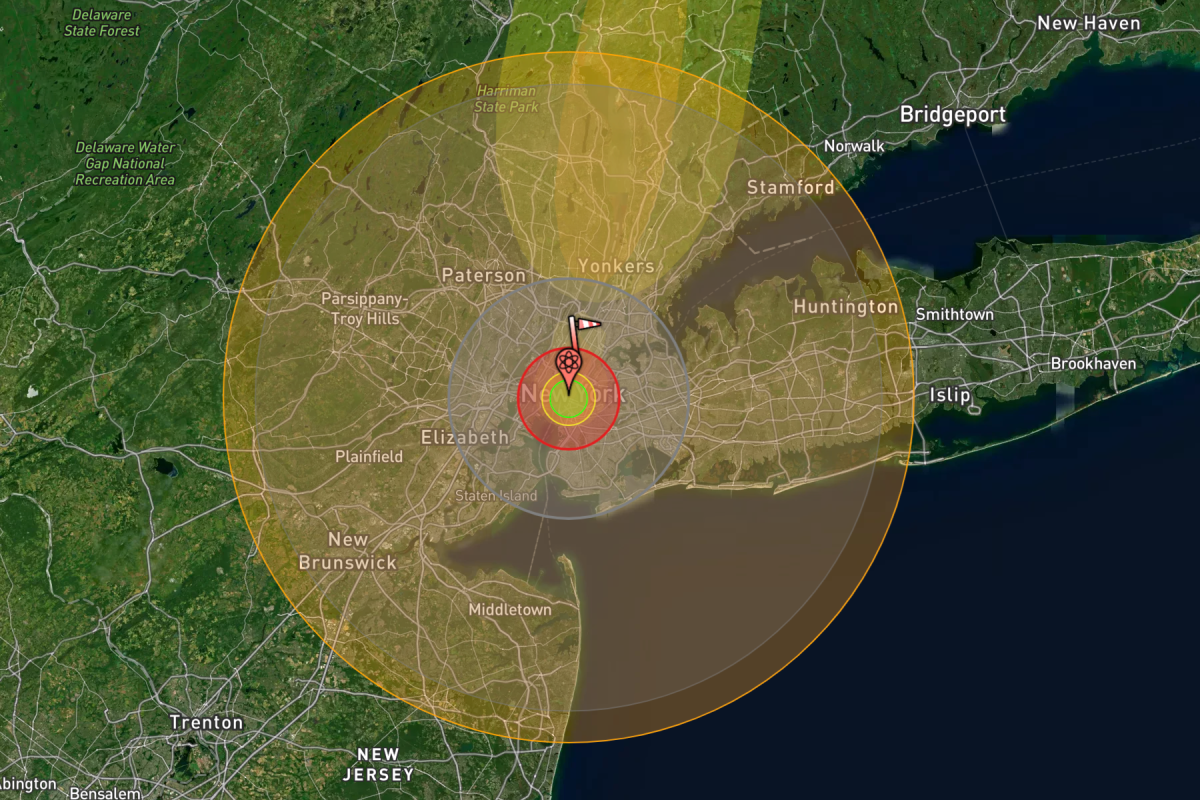 Nuclear Bomb Blast Map Shows What Would Happen if One Detonated Near ...