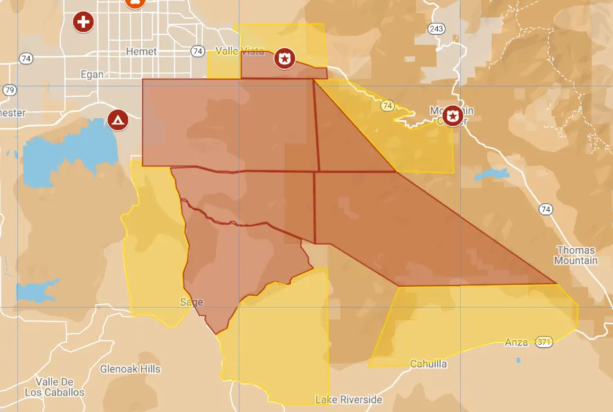 California Fire Map, Update as Fairview Blaze Rapidly Expands to 20k ...