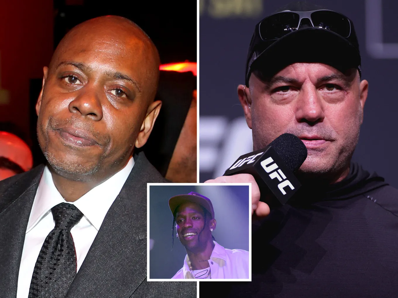 Joe Rogan and Dave Chapelle Forced to Move for Travis Scott at Boxing ...