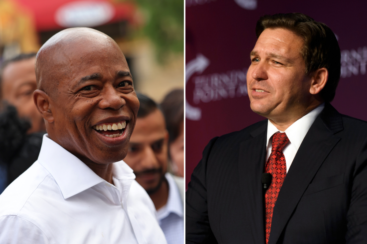 Eric Adams ‘Happy to Teach’ DeSantis Values Amid NYC Trip - Newsweek