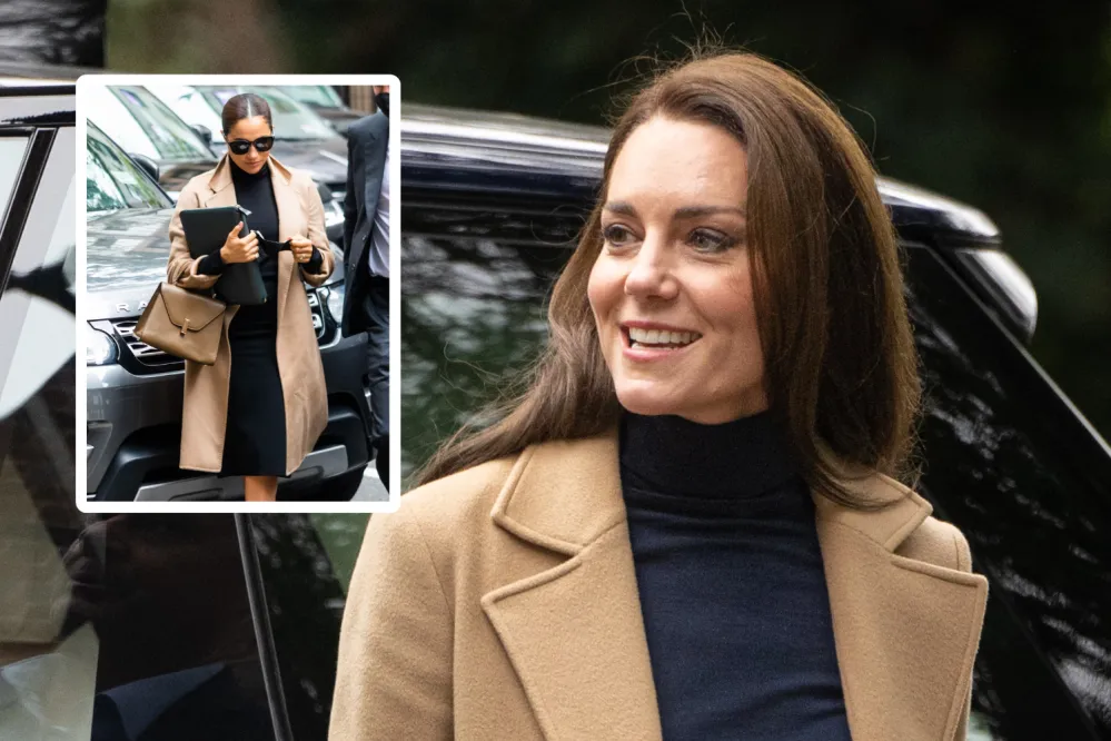Kate Middleton Wears Look-alike of Meghan Markle’s Famous Beige Coat ...