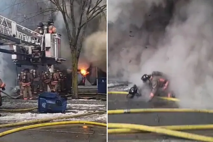 Explosion Knocks Over Firefighters Battling Massive Buffalo Fire - Newsweek