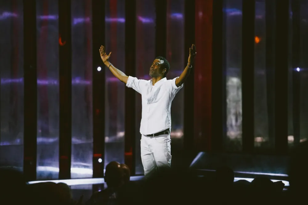 Chris Rock Appears to Tear Up Discussing Will Smith - Newsweek