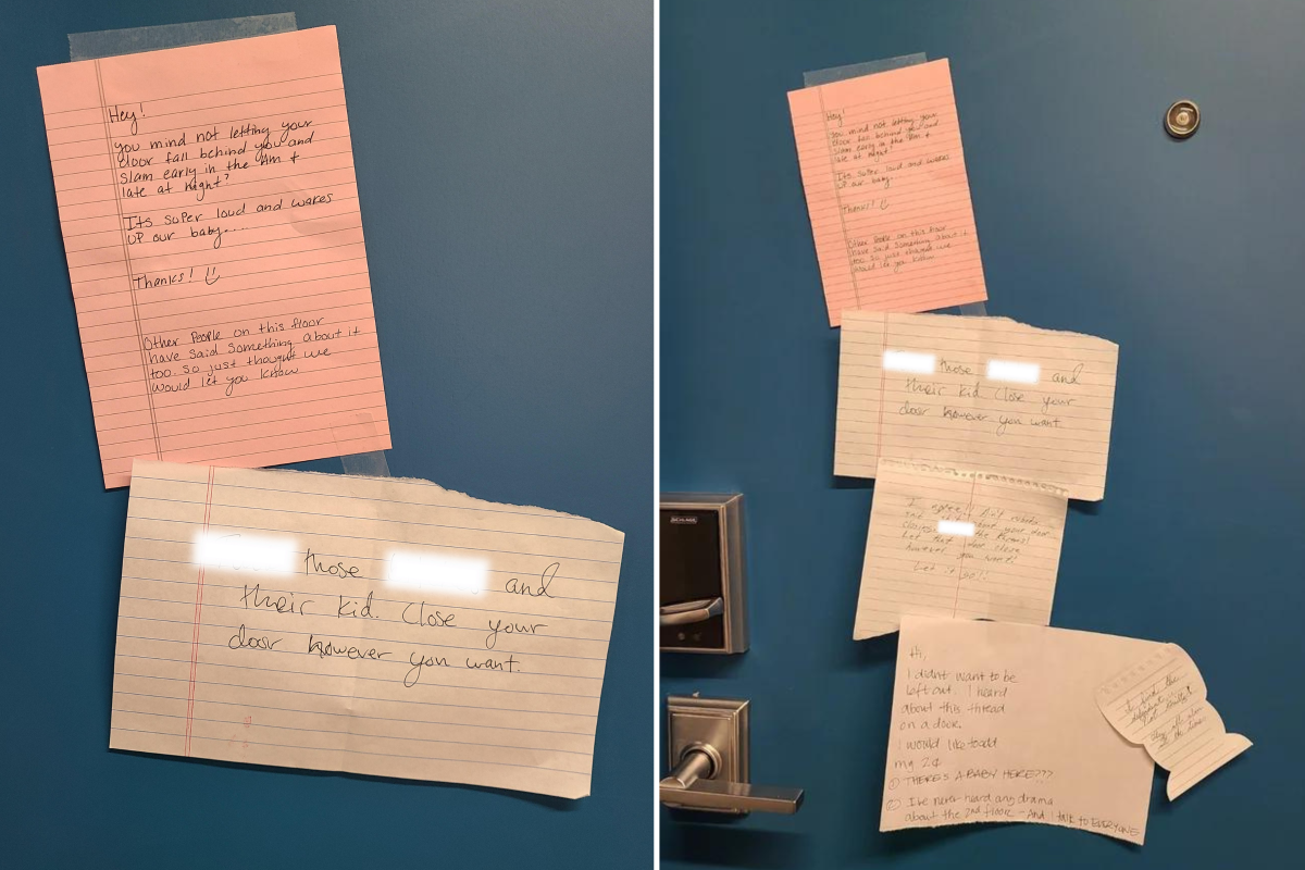 Read Neighbors’ Salty Notes on Mom’s Door After She Made Noise ...
