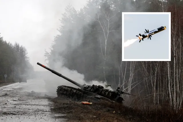 Video Shows Ukraine Fighter Launch Javelin Rocket at Russian Tank ...