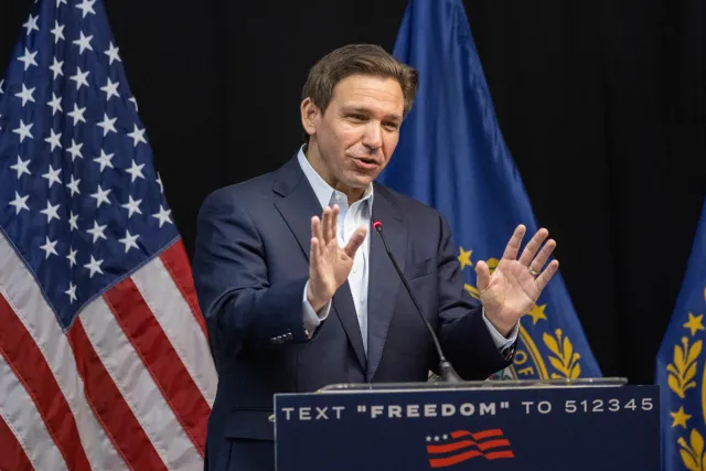 Ron DeSantis Draws Cheers With Dig About Biden’s Fall - Newsweek