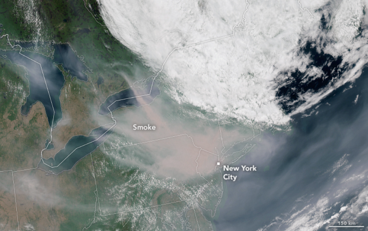 Satellite Image Shows Smoke Engulfing U.S. East Coast - Newsweek