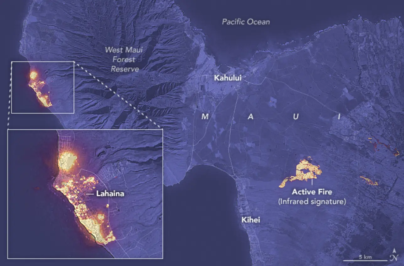 Maui Fires Pictured From Space by NASA Satellite - Newsweek