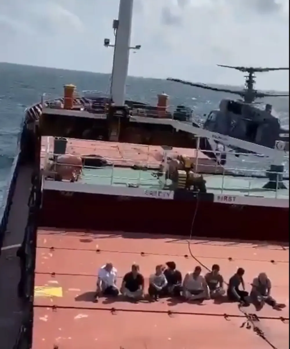 Moscow Accused of ‘Piracy’ as Video Shows Russian Airdrop on Cargo Ship ...