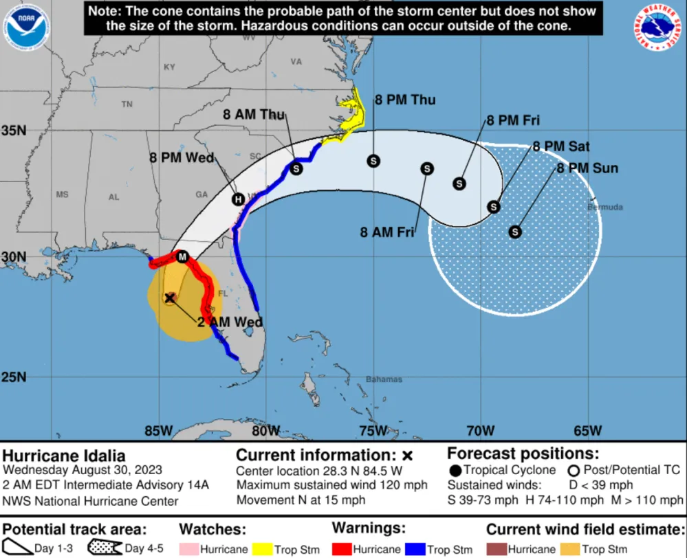 Hurricane Idalia Tracker Maps Show Path of Life-Threatening Storm ...