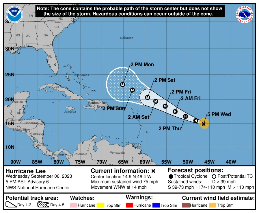 Hurricane Lee Path, Tracker as ‘Extremely Dangerous’ Storm Predicted ...