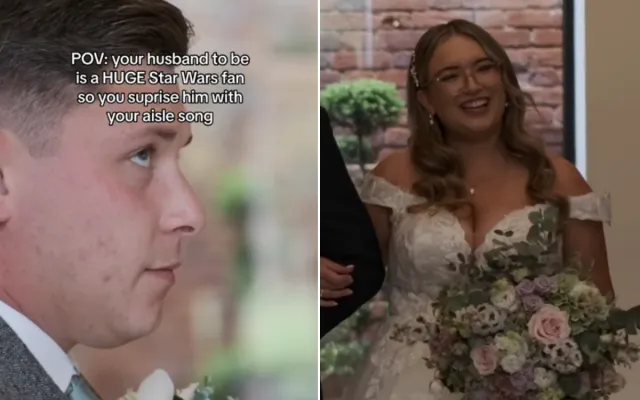 Moment Groom Realizes Bride’s Sweet Gesture Caught on Camera: ‘Surprise ...