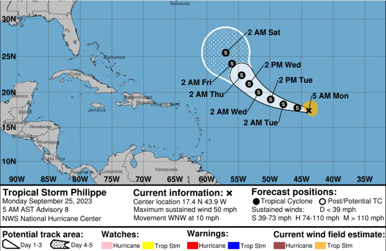 Tropical Storm Philippe Model Shows Path as It Moves Toward US - Newsweek