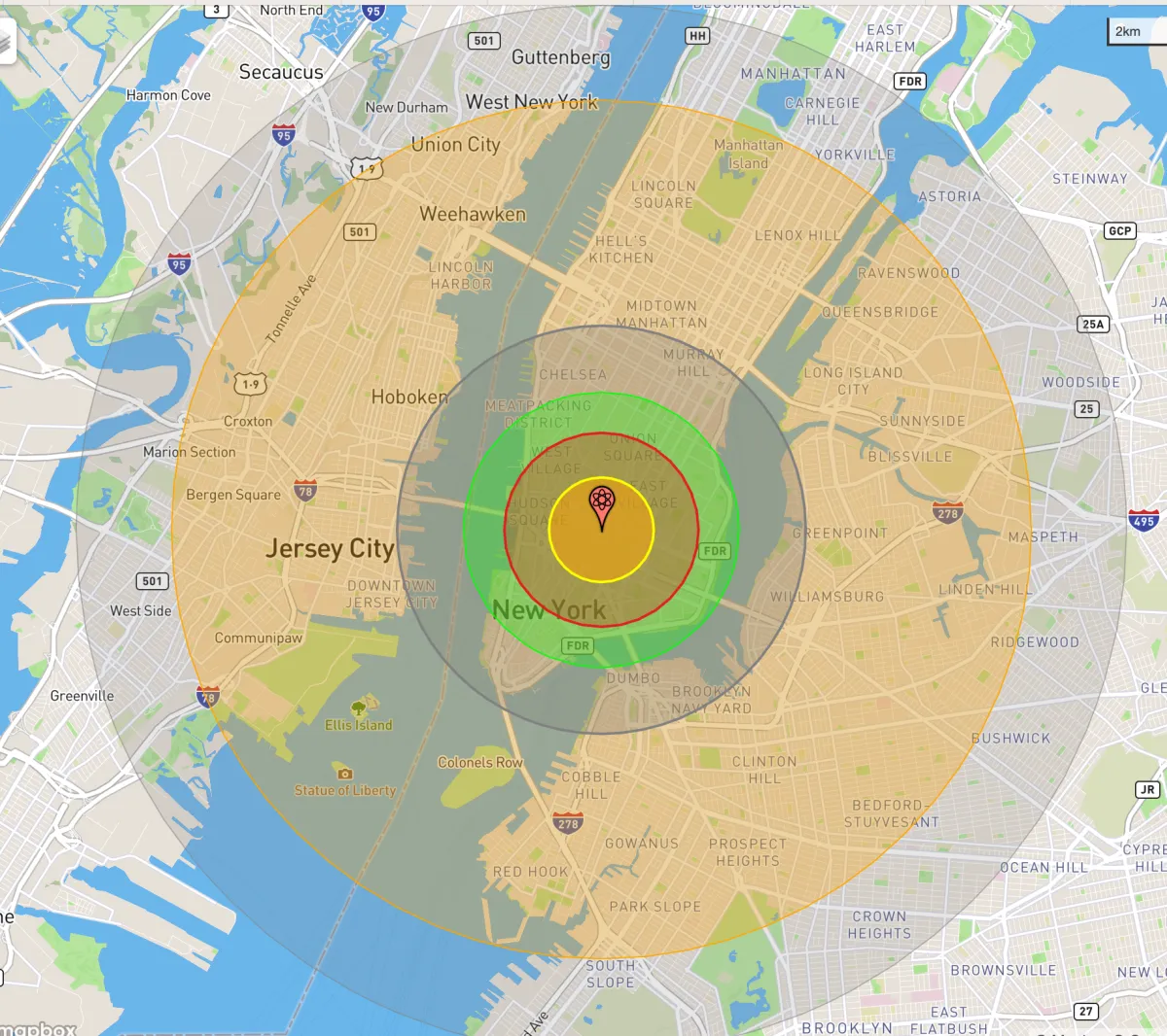 Maps Show New Nuclear Bomb Blast Compared to Old Model - Newsweek