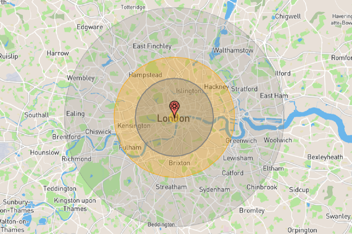Nuclear Bomb Map Shows Impact of New US Weapon on World’s Major Cities ...