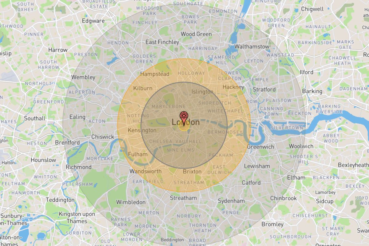 Nuclear Bomb Map Shows Devastating Impact if New Weapon Dropped on ...