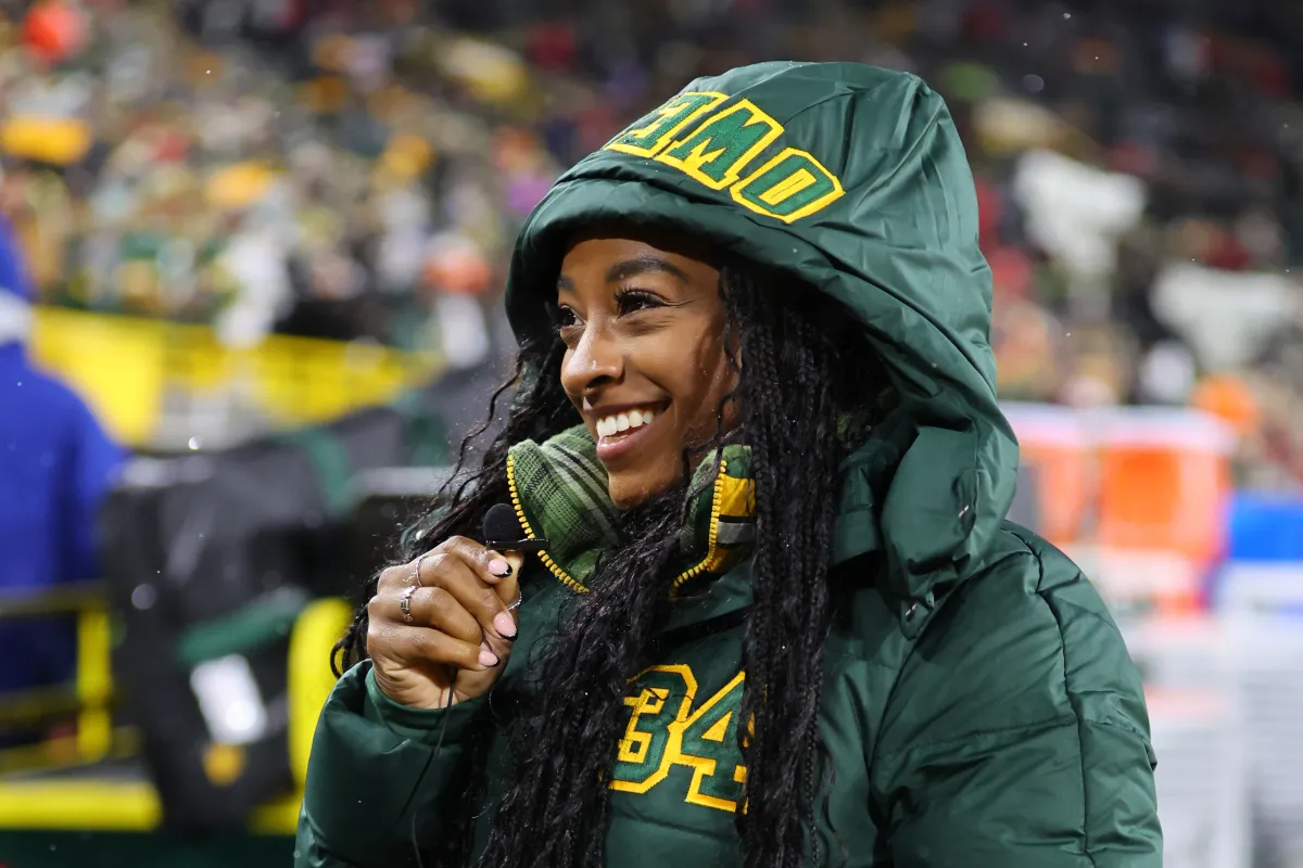 Simone Biles Receives Bizarre (but Impressive) Gift From Packers Fan ...