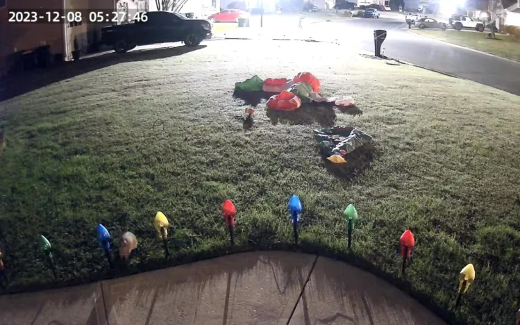 Homeowner Catches Culprit Wrecking Christmas Lights On Hidden Camera