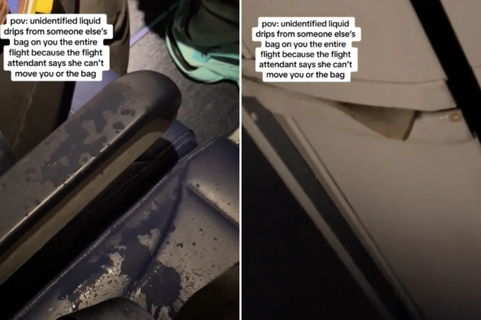 Plane Passenger Sat Underneath ‘Unidentified Liquid’ Dripping From Bag ...