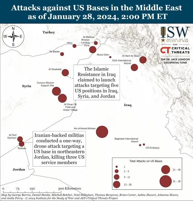 Jordan Map Shows Where US Base Attacked - Newsweek