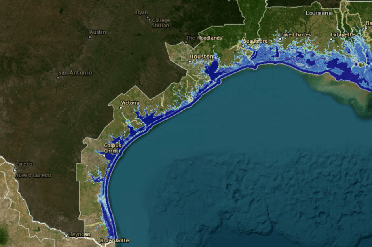 Texas Map Shows Where State Will Become Underwater From Sea Level Rise ...