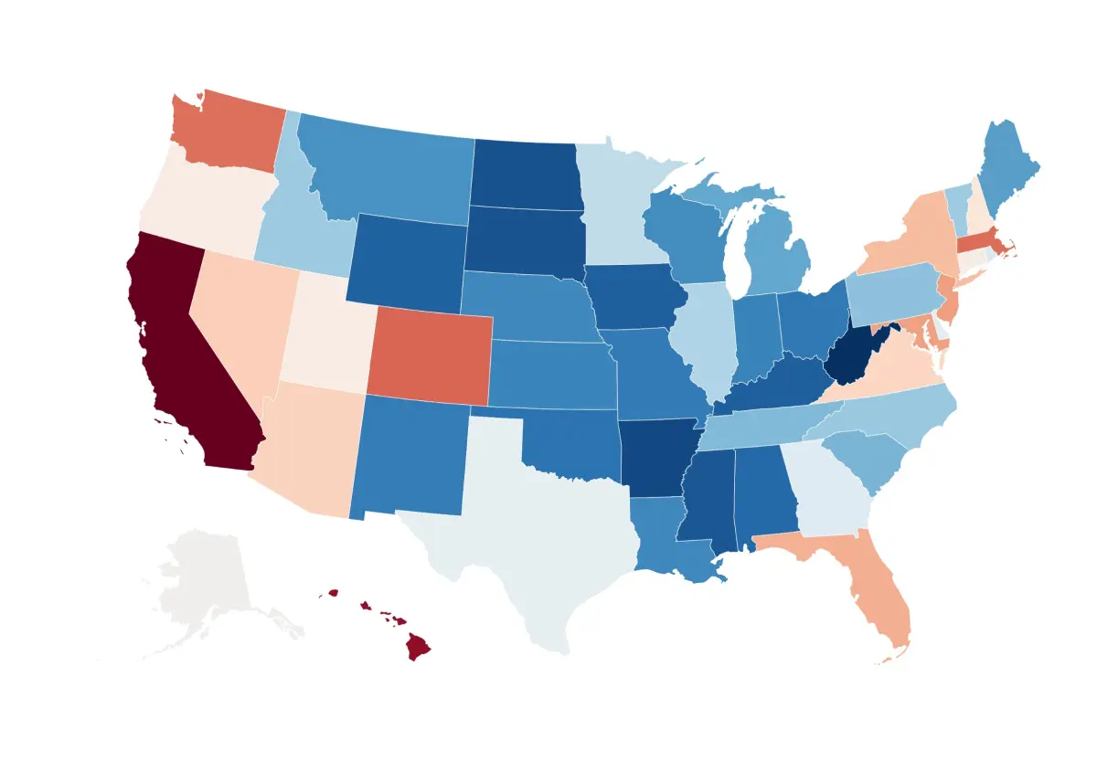 Map Shows US States With Highest, Lowest Rent - Newsweek