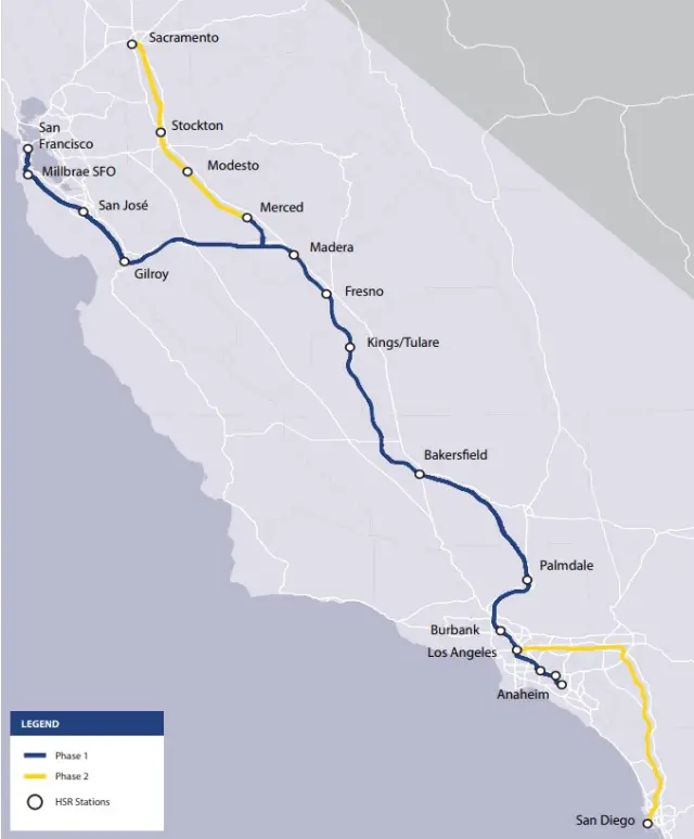 Map Shows New California High-Speed Rail Routes - Newsweek