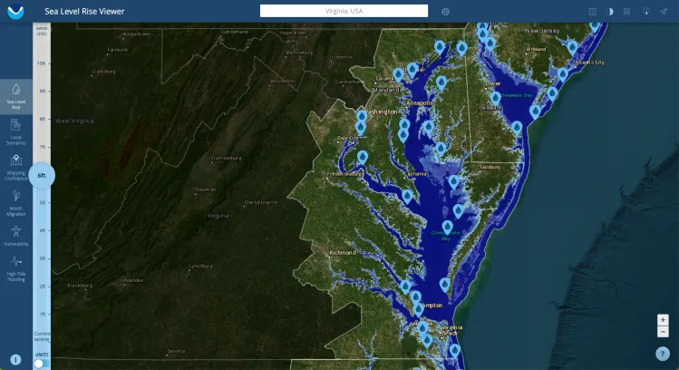 Virginia Map Shows Where State Could Be Underwater From Sea Level Rise ...