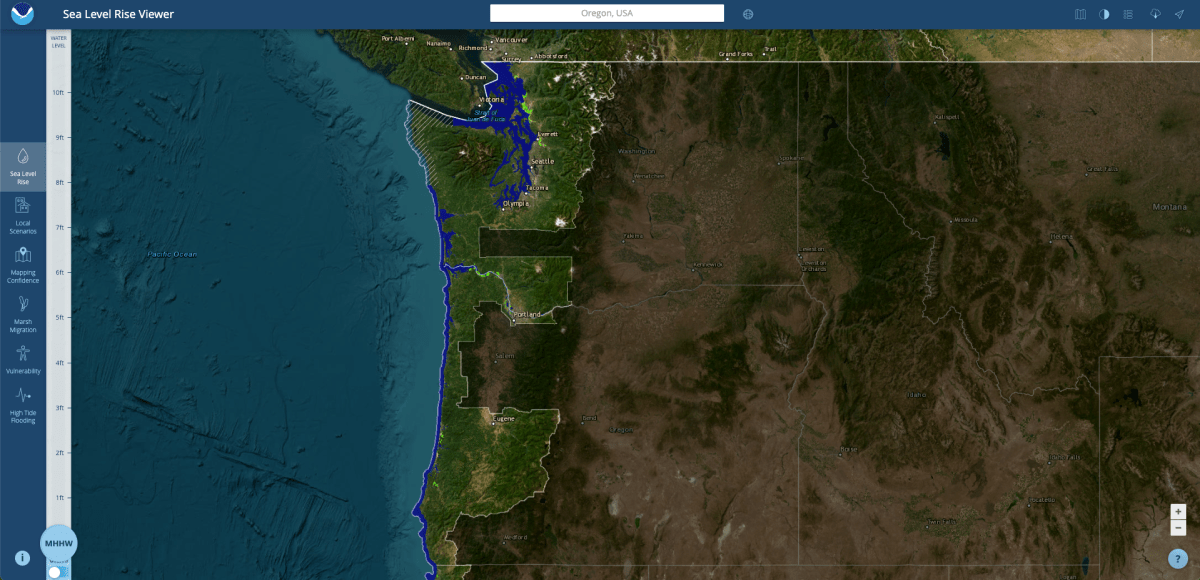 Oregon Map Shows Where State Could Be Underwater From Sea Level Rise ...