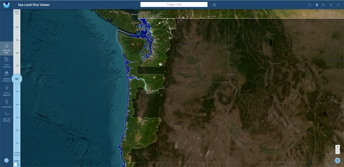 Oregon Map Shows Where State Could Be Underwater From Sea Level Rise ...