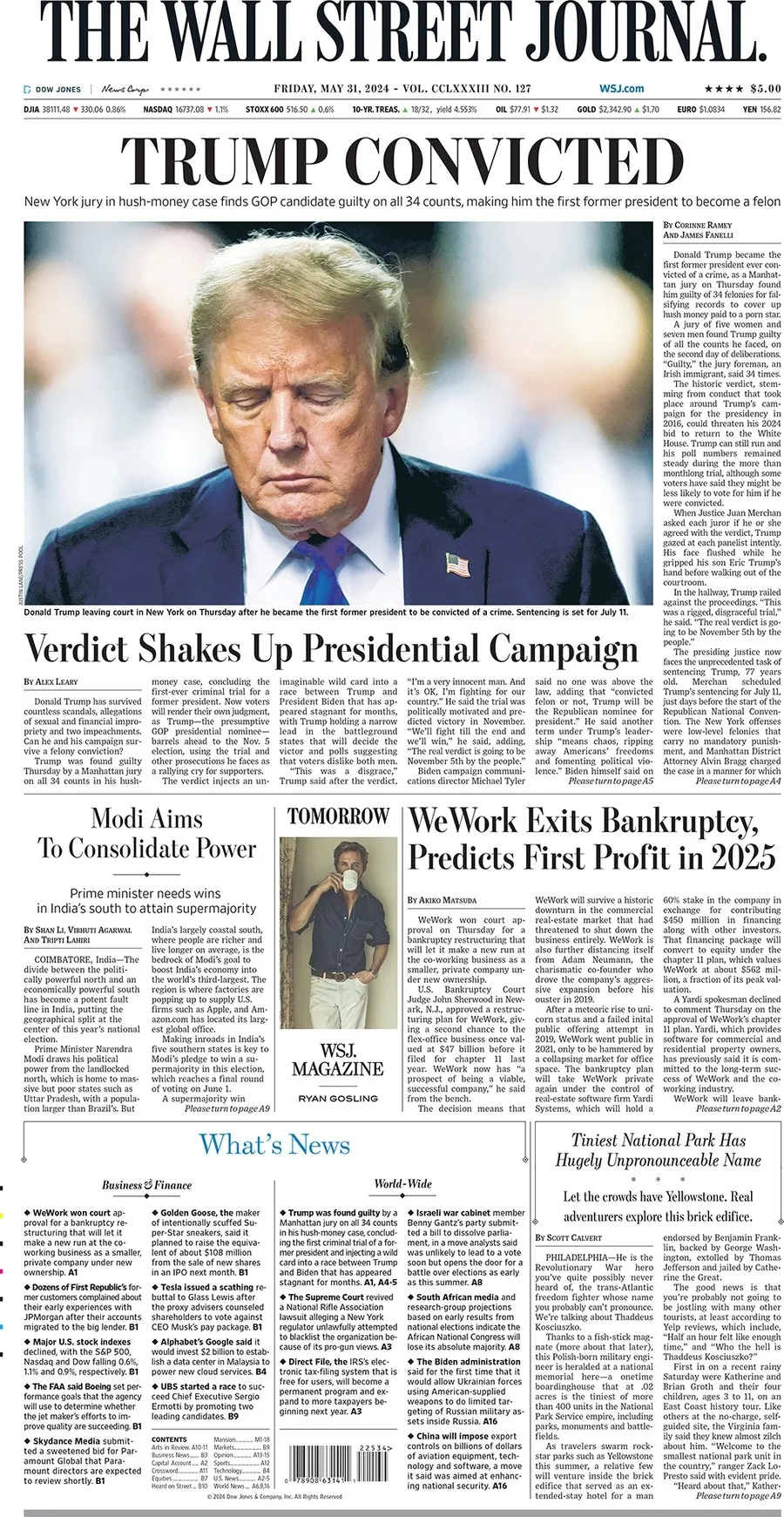 Today’s Front Pages: Trump Convicted, Injustice - Newsweek