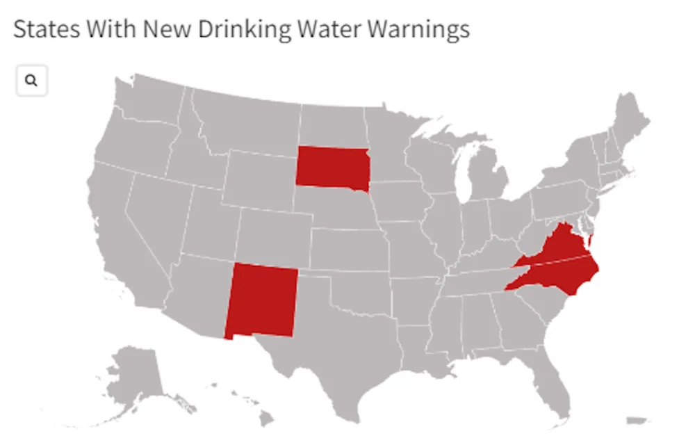 Map Shows States With New Drinking Water Warnings - Newsweek