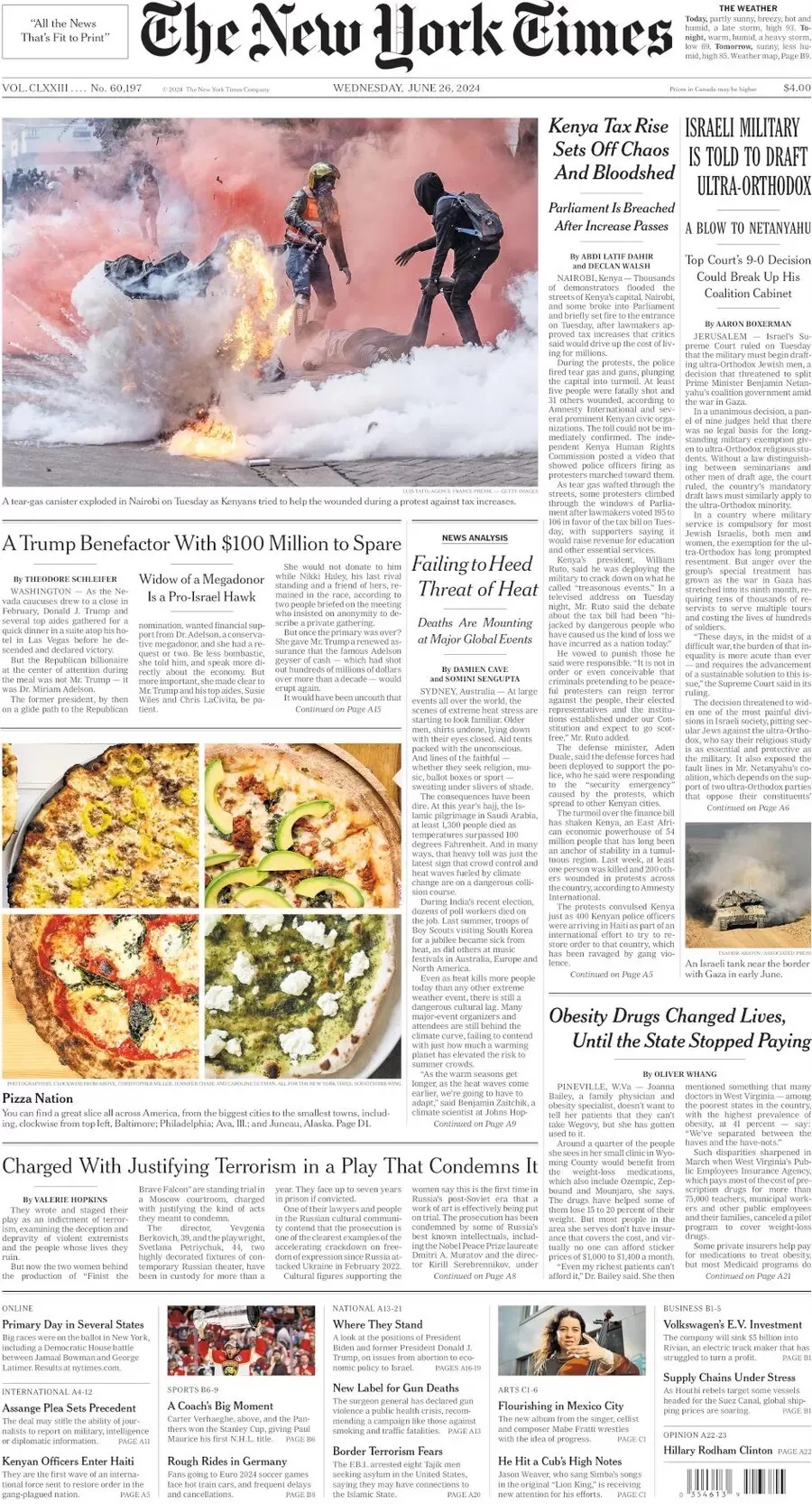 Today’s Front Pages: Trump and Biden’s Mental Acuity, Ultra-Orthodox ...