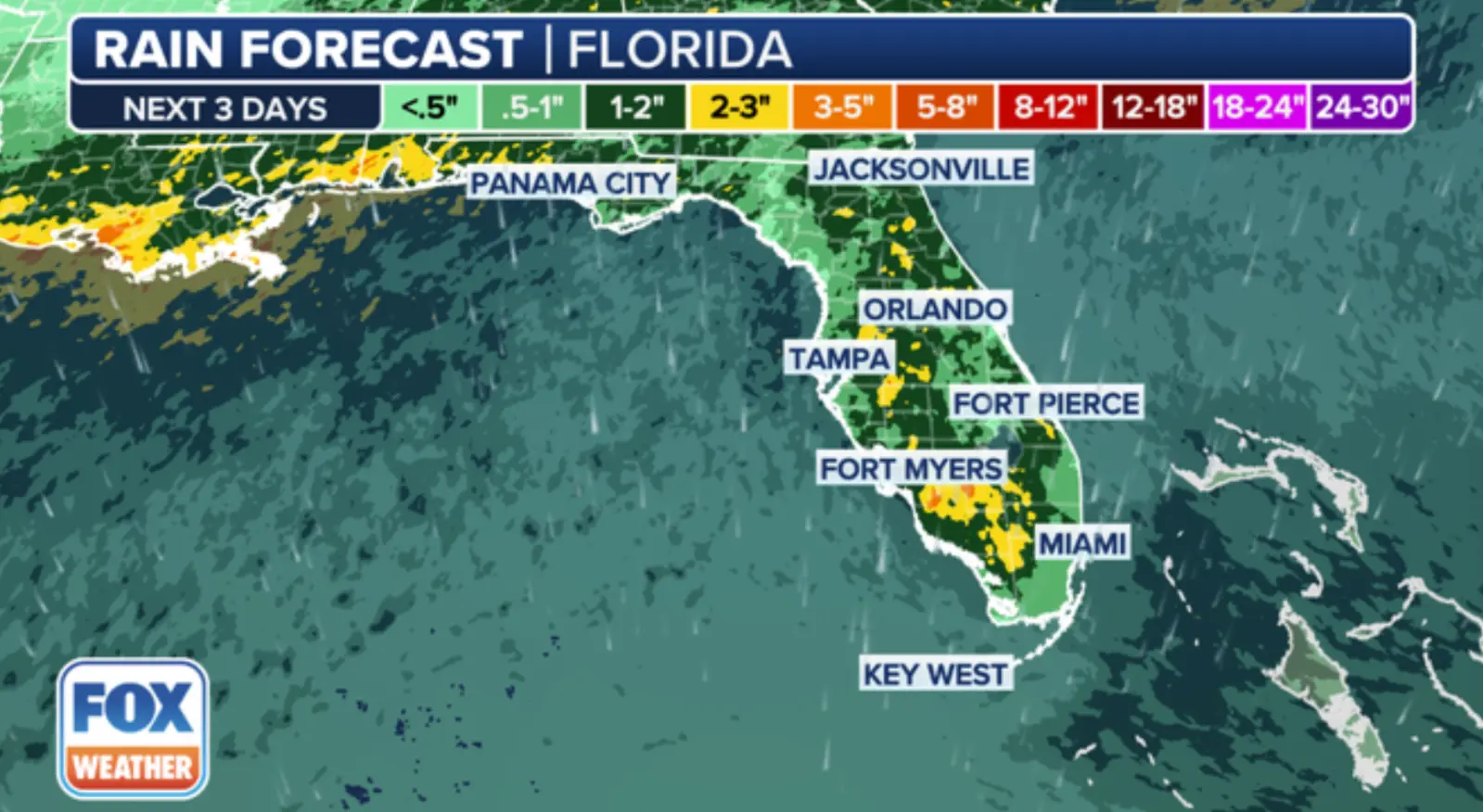 Weather Map Of Florida Showing Good Weather