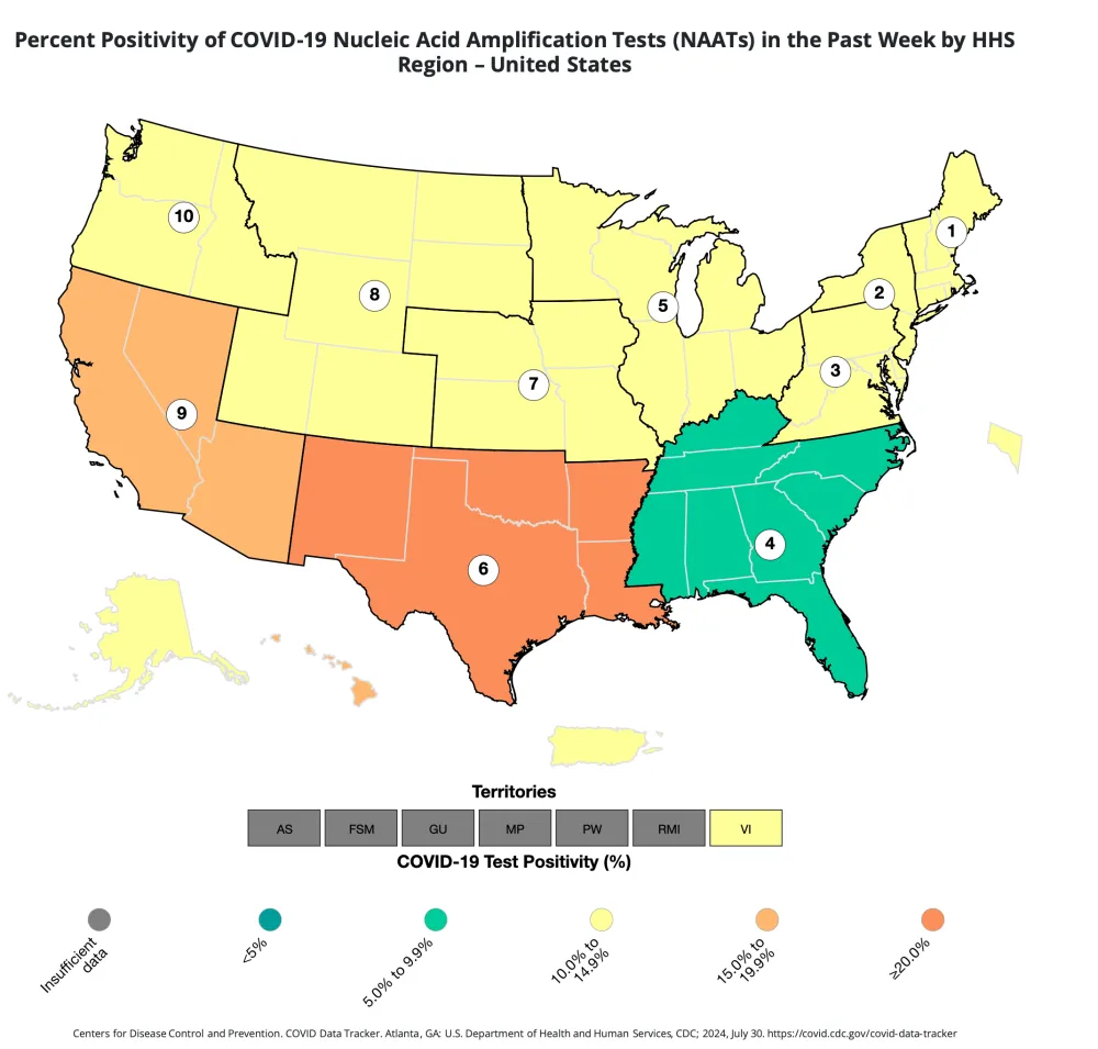 COVID Map Shows Highest Rates Across US - Newsweek