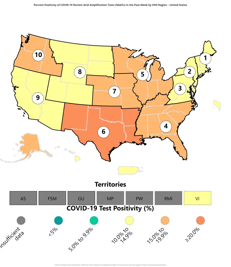 COVID Map Shows Highest Rates Across US As New Variant Rises - Newsweek