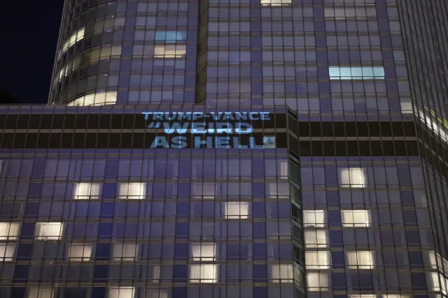 ‘Project 2025 HQ’: DNC Projects Messages Onto Donald Trump’s Hotel ...