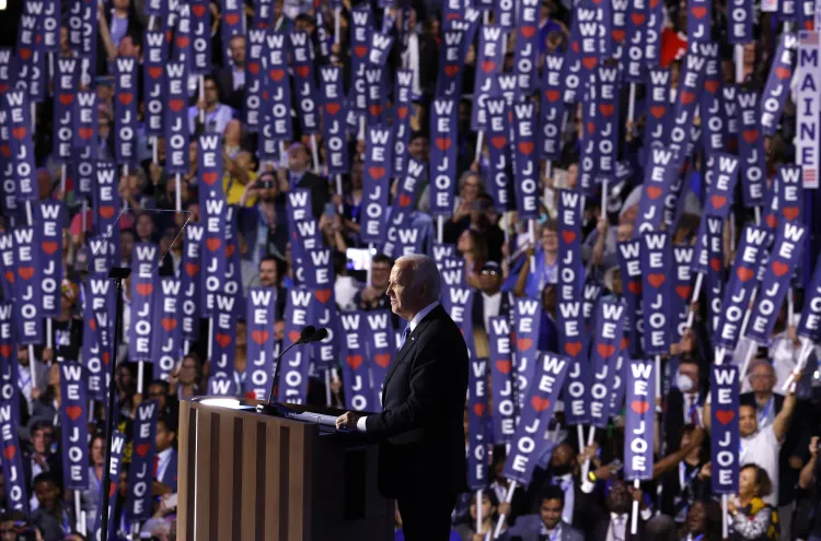 An Emotional Joe Biden Takes the Stage for Night 1 of DNC - Newsweek
