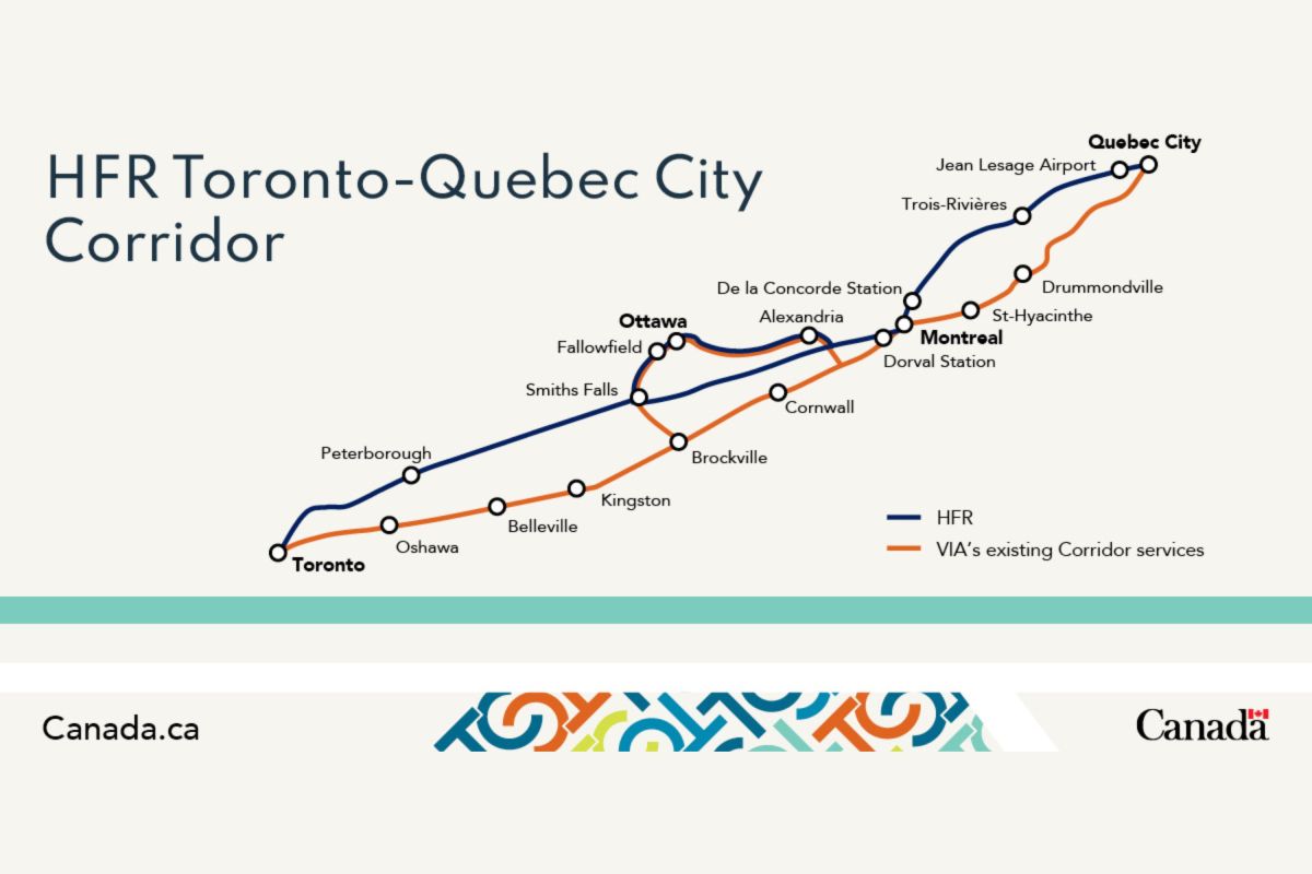 Canada Map Shows High Frequency Rail Plan - Newsweek