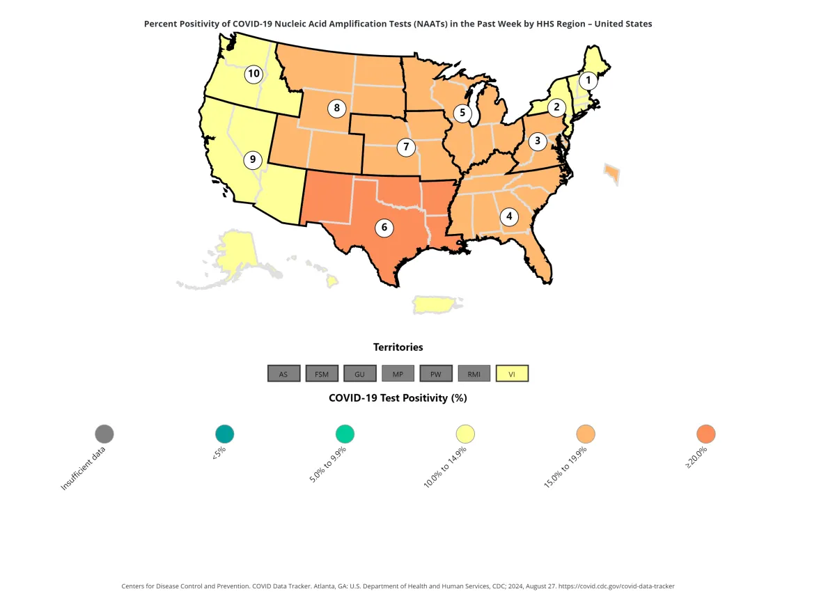 COVID Update: Map Shows Highest Rates Across US - Newsweek