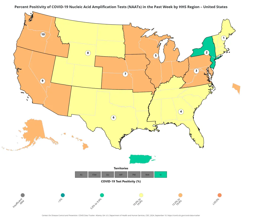 COVID Map Update: Major Shift in US States With Highest Rates - Newsweek