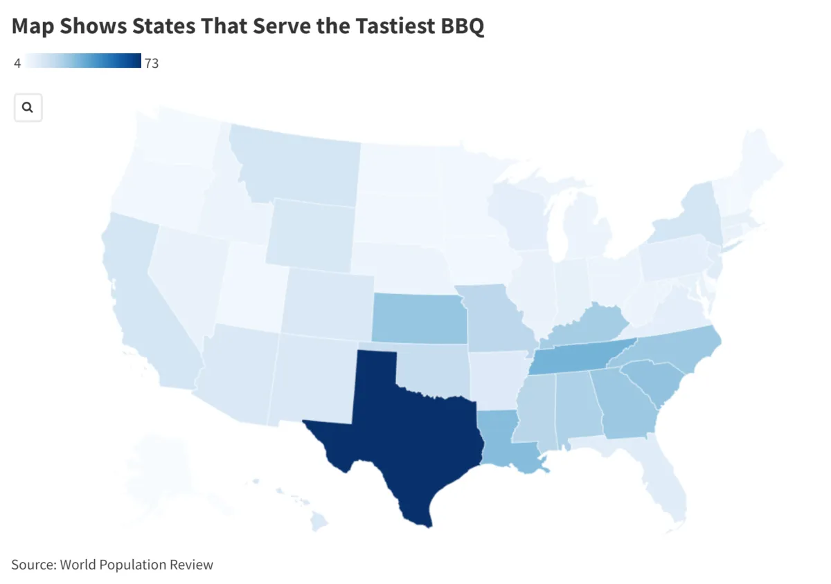 Map Shows States That Serve the Tastiest BBQ - Newsweek